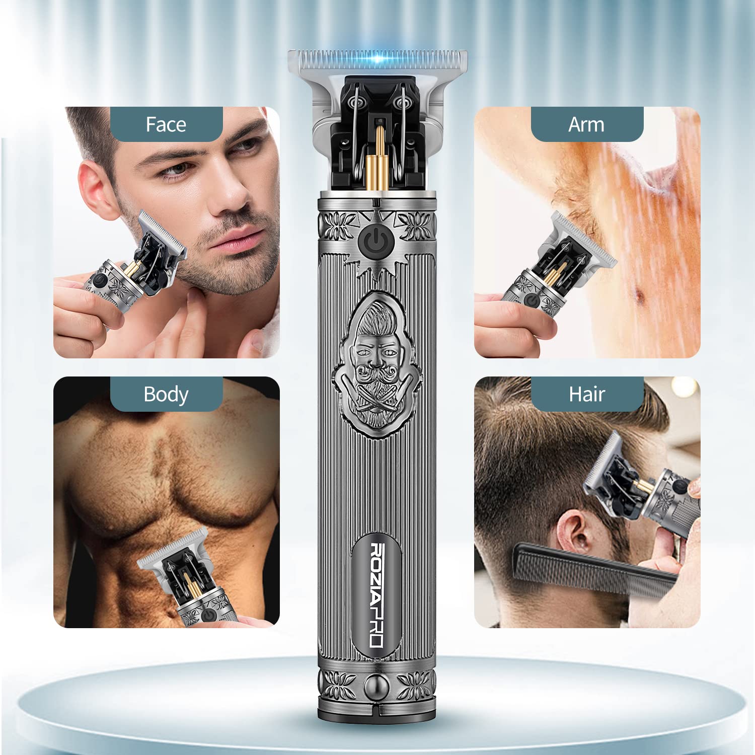 Roziaplus Hair Clippers for Men Zero Gapped Hair Trimmer Cordless Professional Mens Trimmer Electric T Blade Liners Clipper Haircut Rechargeable Hair Edgers Clippers for Barbers