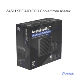 645LT SFF AIO CPU Cooler from Asetek, High Performance 92mm All-in-One Water Cooler Tailored for Small Form Factor Builds; Dan Cases A4-SFX Certified; 2-Year Warranty