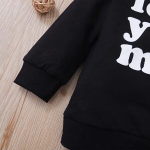 CIYO Valentine's Day-Toddler Baby Boy Girls Clothes Letter Printed Long Sleeve Pullover Sweatshirt Shirt Sweater Tops black 2-3T