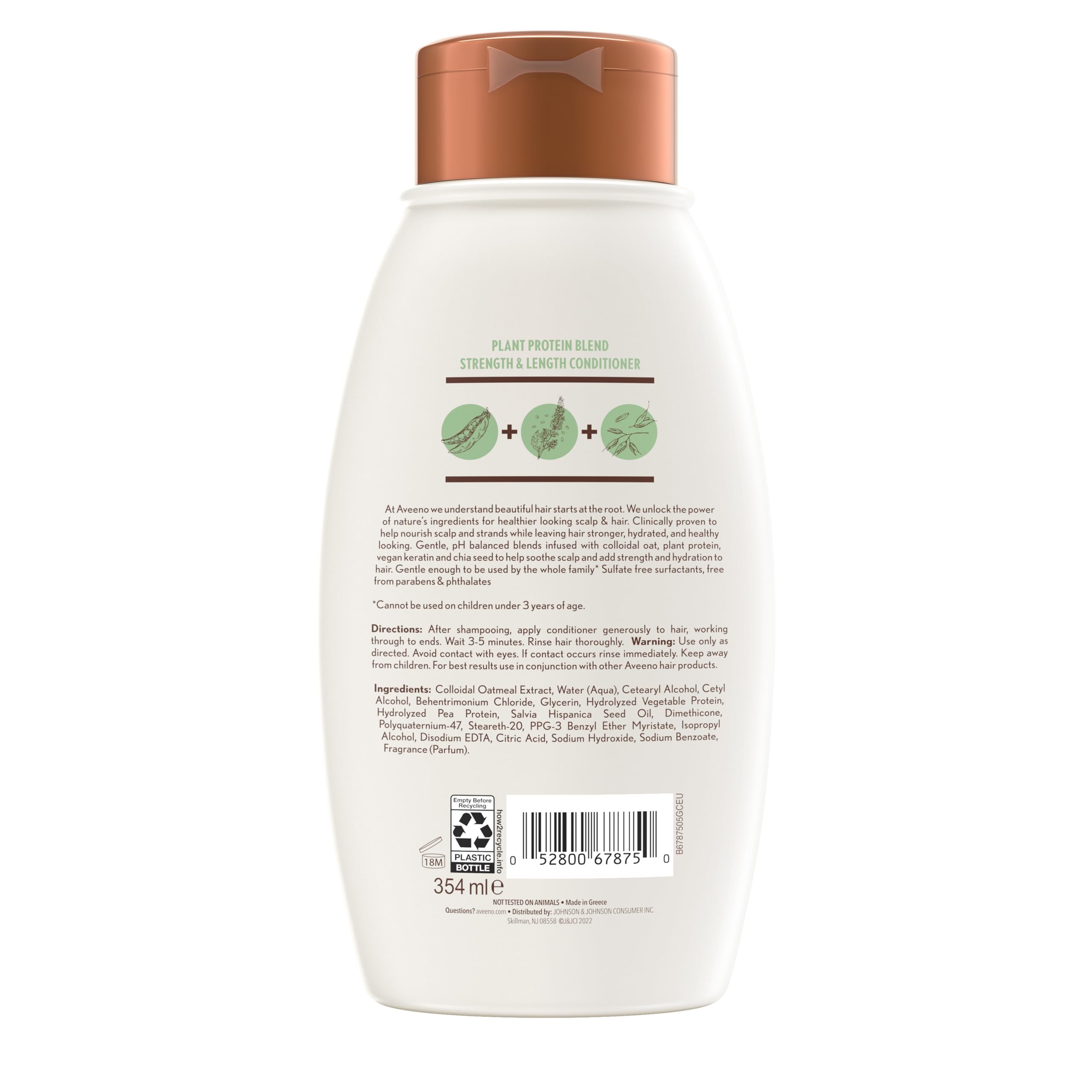 Aveeno Plant Protein Blend Conditioner, for Strong Healthy-Looking Hair, 12 fl oz