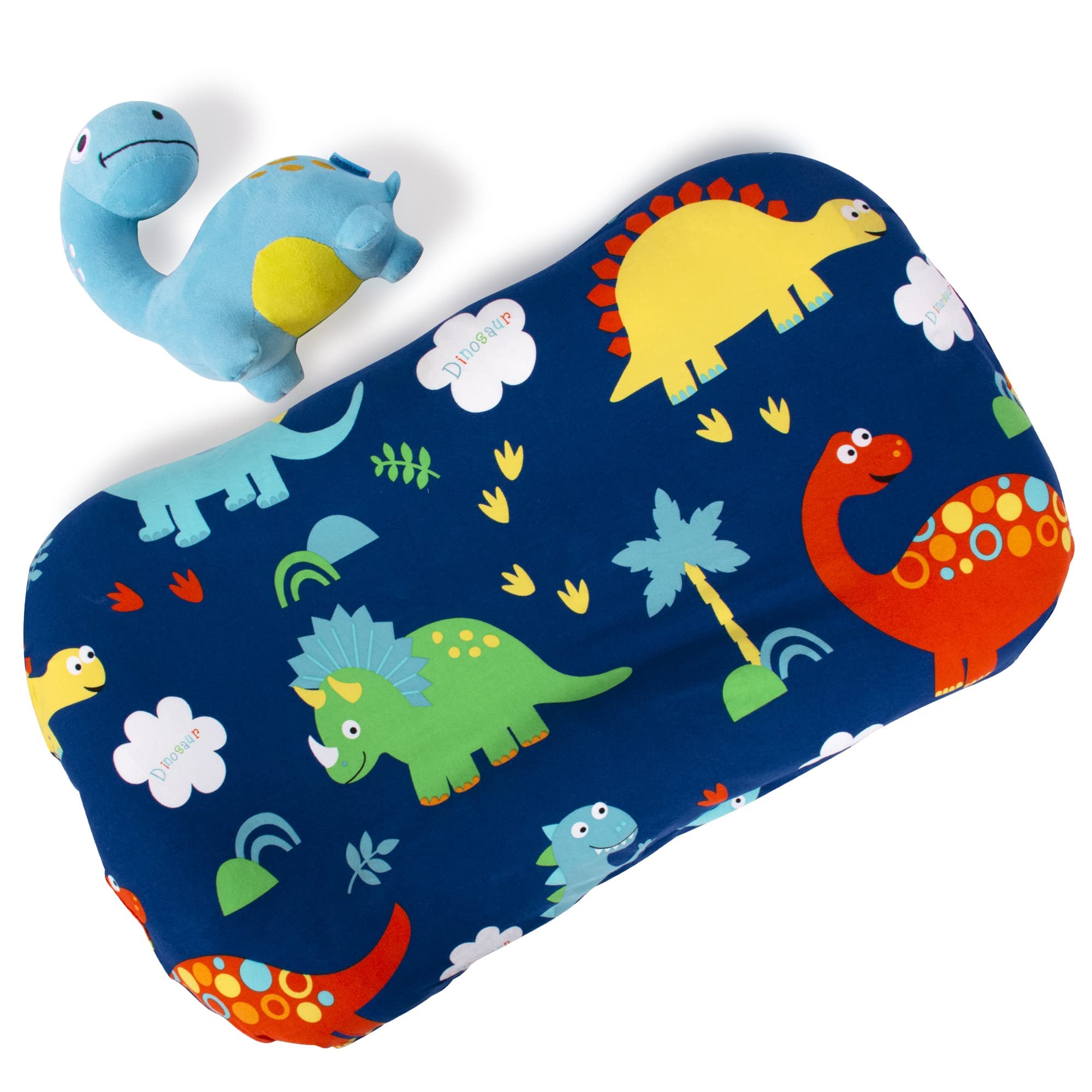 Cloele Newborn Lounger Cover for Boys Dinosaur Snug Fitted Removable Slipcover - Infant Floor Seat Cover Baby Padded Lounger Cover - Baby Nest Cover Fit Infant Padded Lounger(Lounger not Included)