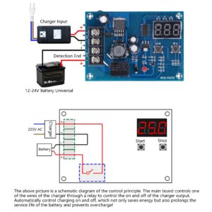 Battery Charging Control Module DC10?30V HCW-M632 Charging Control Module Controller Board for 12?24V Battery