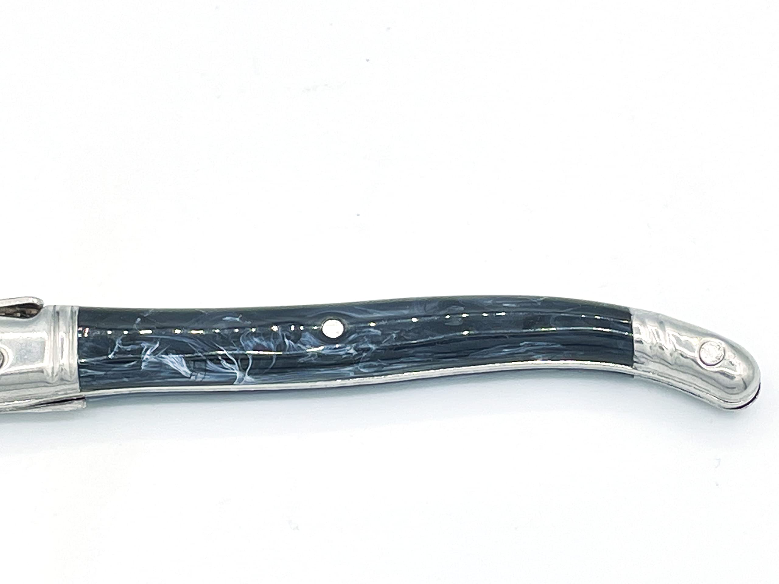 Laguiole Premium Sturdy Stainless Steel Cheese Slicer / Lyre For Hard & Soft Cheeses, Black Marble Handle by Roger Orfevre