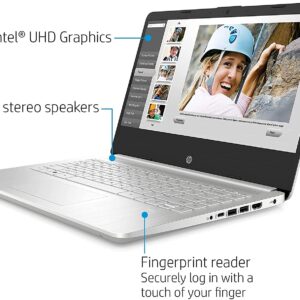 2022 New HP Flagship 14 Laptop: 14" FHD IPS Display, Dynamic 4-Core Intel i3-1125G4(Upto 3.7GHz), 8GB RAM, 256GB SSD, UHD Graphics, Backlit-KYB, FP-Reader, WiFi, Fast Charge, HDMI, USB-C, Win10S, TF