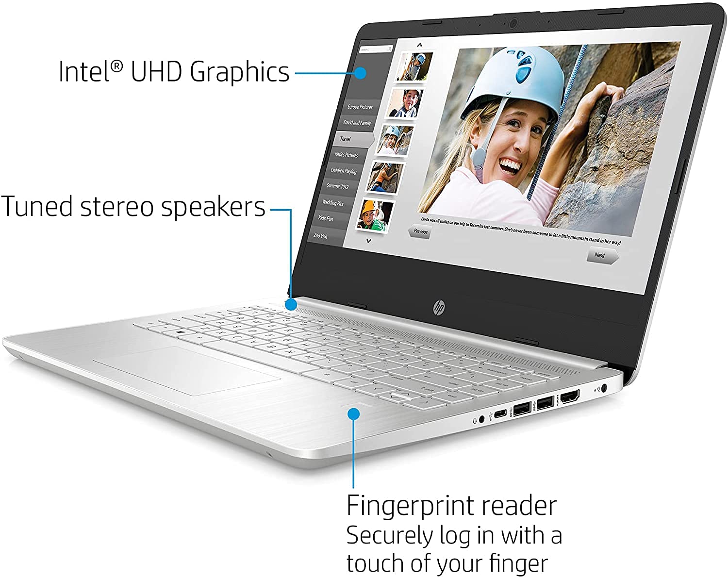 2022 New HP Flagship 14 Laptop: 14" FHD IPS Display, Dynamic 4-Core Intel i3-1125G4(Upto 3.7GHz), 8GB RAM, 256GB SSD, UHD Graphics, Backlit-KYB, FP-Reader, WiFi, Fast Charge, HDMI, USB-C, Win10S, TF