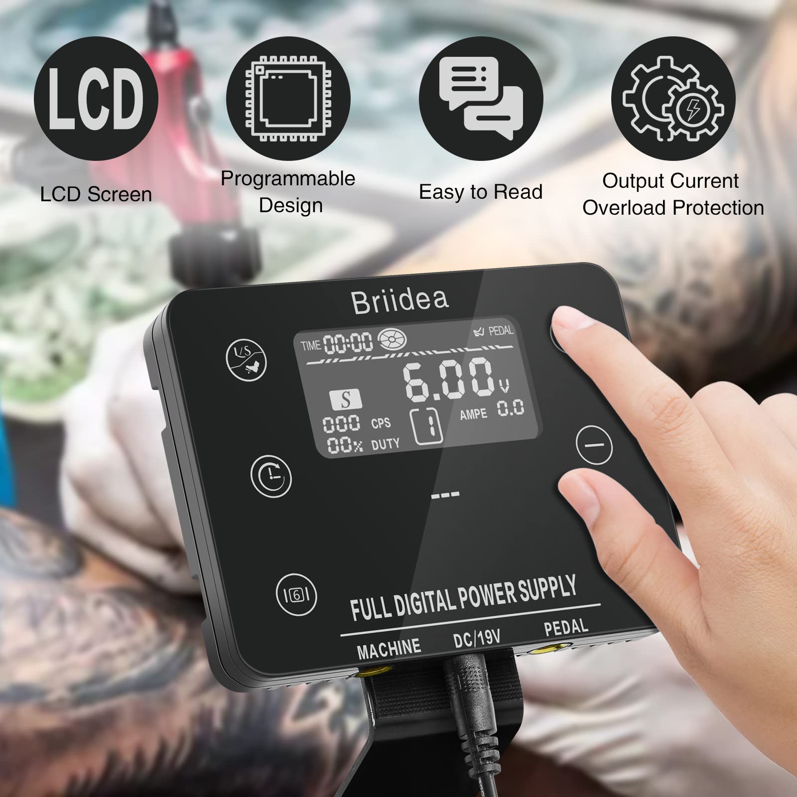 Briidea Professional Artist Power Supply with LCD Touch Screen, Easy to Program