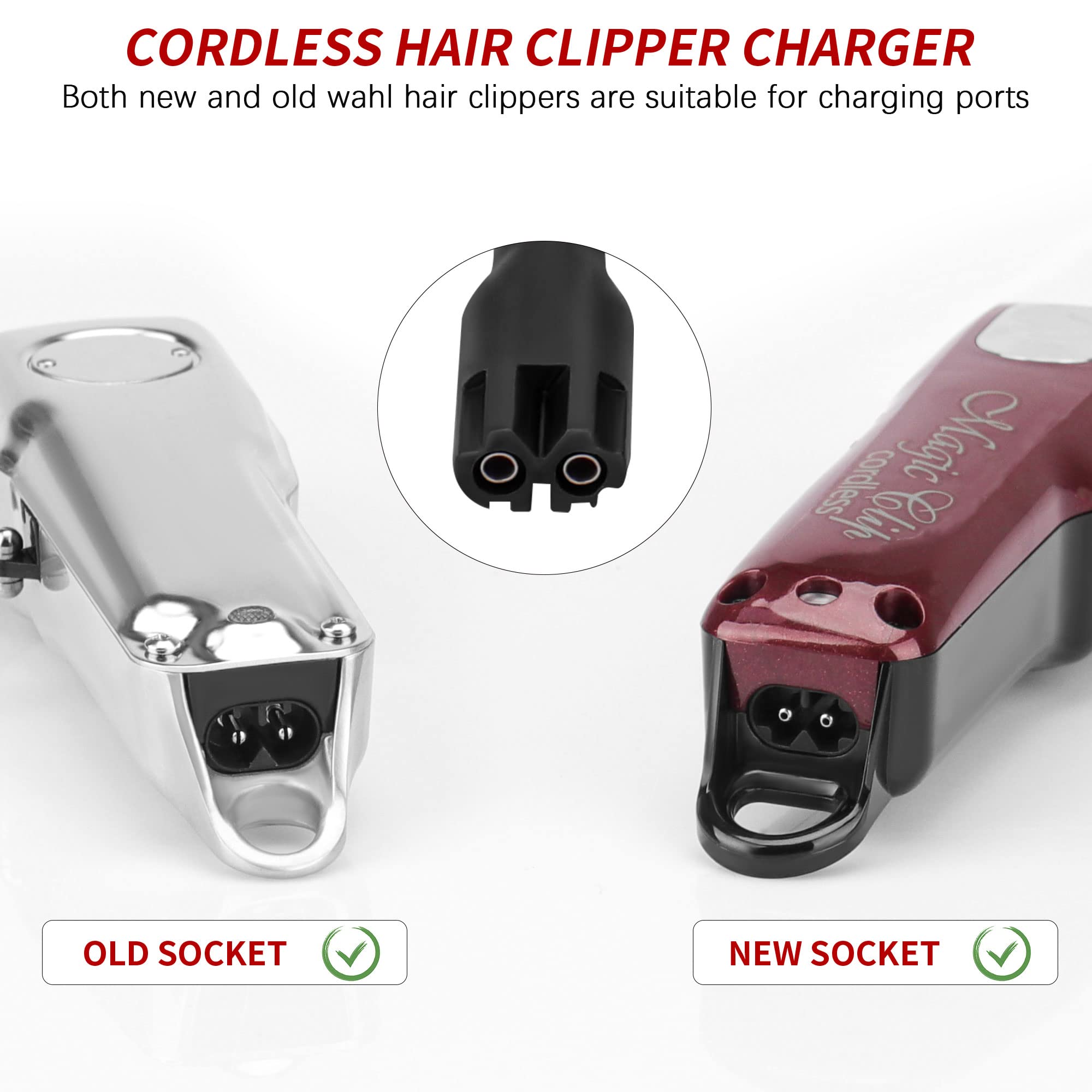 Anrom 4v Clipper Charger Cord,for Wahl Clipper Cordless Charger, Suitable for All Wahl Magic Clip Senior Sterling-4 Designer 8148/8591/8504 (New and Old Versions)