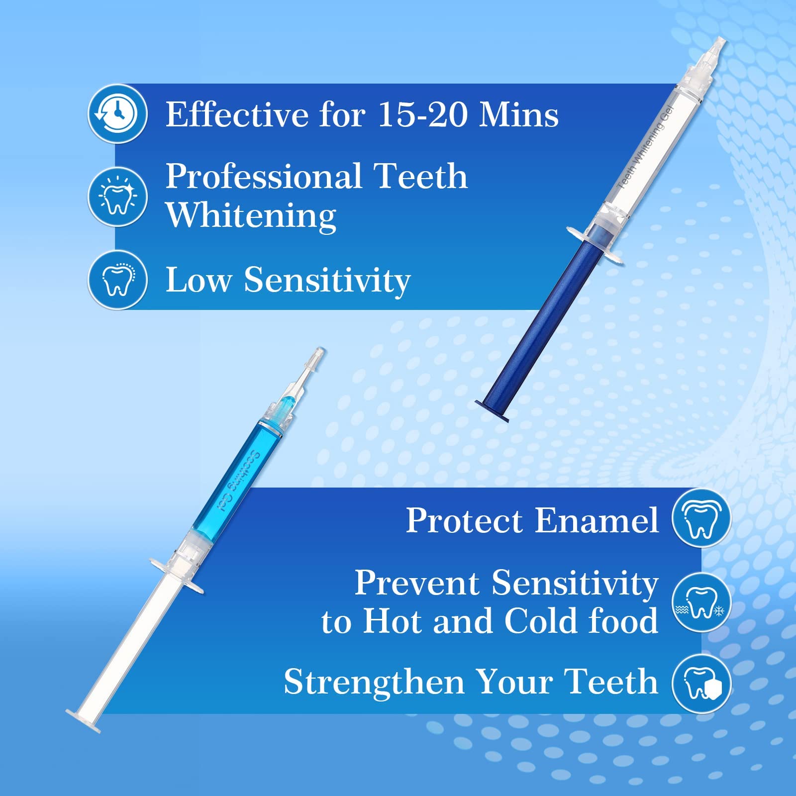 Teeth Whitening Kit with Blue Light, Professional Teeth Whitener with 12 Whitening Gel, 3 Soothing Gel, Mouth Tray- Remove Stains from Coffee,Smoking,Wines- 15 Minutes Effective Home Tooth Whitening