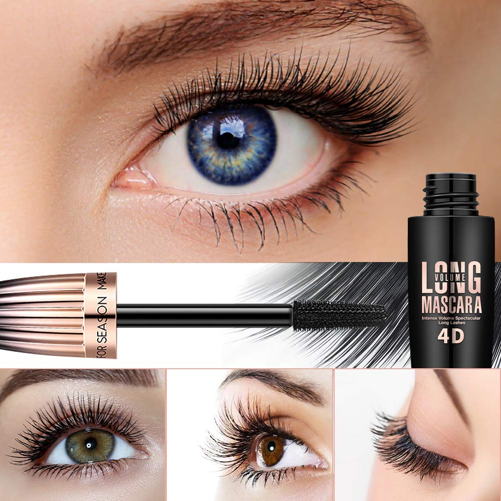 moulis 4D Silk Fiber Mascara, Natural Waterproof And Long Lasting Mascara, Plump And Enlarge Eyelashes, Smudge Proof And Lengthen Eyelashes, Lasting All Day