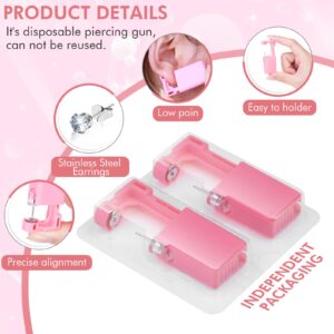 10Pcs Ear Piercing Kit, Evatage Disposable Self Ear Piercing Gun Kit, Nose Piercing Tools with Crystal Stud Earrings for Home Salon Piercing