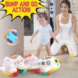 JJKIMAG Baby Toys 6 to12 Months Musical Airplane Crawling Infant Toys with Lights/Universal Moving Educational Toys for 12-18 Month Birthday Toddler Toys for 1 2 3 Year Old Boys Girls, Medium (y123)