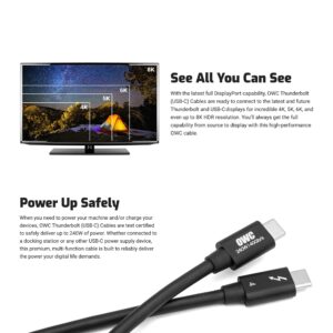 OWC 28-Inch Thunderbolt 4 and USB-C Cable with 40 GBPS Data Transfer, 240W Power Charging and 8K Video Capability (Black)