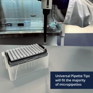 10ul Filtering Pipette Tips - Universal Filter Pipette Tips - Clear White, RNase, DNase, and DNA Free, Racked - 10 Racks, 96 Tips/Rack (10ul)