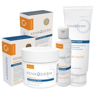 Kenkoderm Psoriasis Shampoo & Conditioner Bundle, Therapeutic Shampoo with 3% Salicylic Acid, 4 oz, Conditioner for Sensitive Hair & Skin, 8 oz. Dermatologist Developed, Fragrance & Color Free