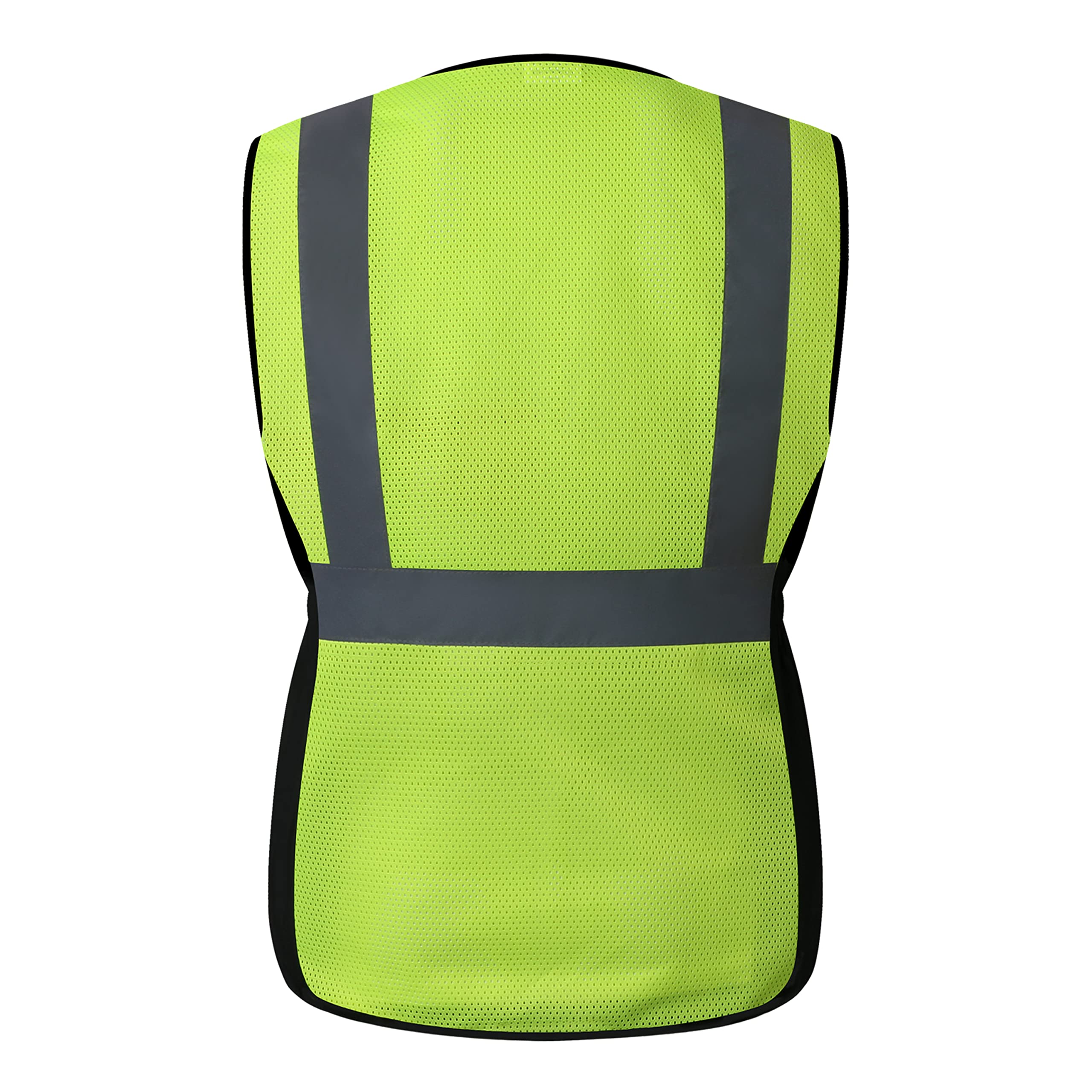 RSMINUO Reflective Safety Vest for Women, High Visibility Mesh Breathable Lady WorkWear with Pockets and Zipper (Yellow, Small)