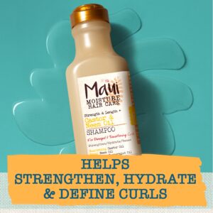 Maui Moisture Strength & Length + Castor & Neem Oil Shampoo, Curly Hair Product for Dry, Damaged Hair, 13 Fl Oz