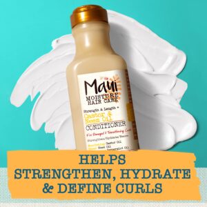 Maui Moisture Strength & Length + Castor & Neem Oil Conditioner, Curly Hair Product for Dry, Damaged Hair, 13 Fl Oz