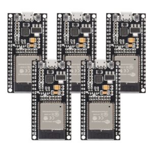 5pcs esp32 38pin development board esp-32s microcontroller processor integrated 2-in-1 microcontroller esp-wroom-32 chip cp2102 wifi nodemcu-32s esp-wroom-32 compatible with arduino ide