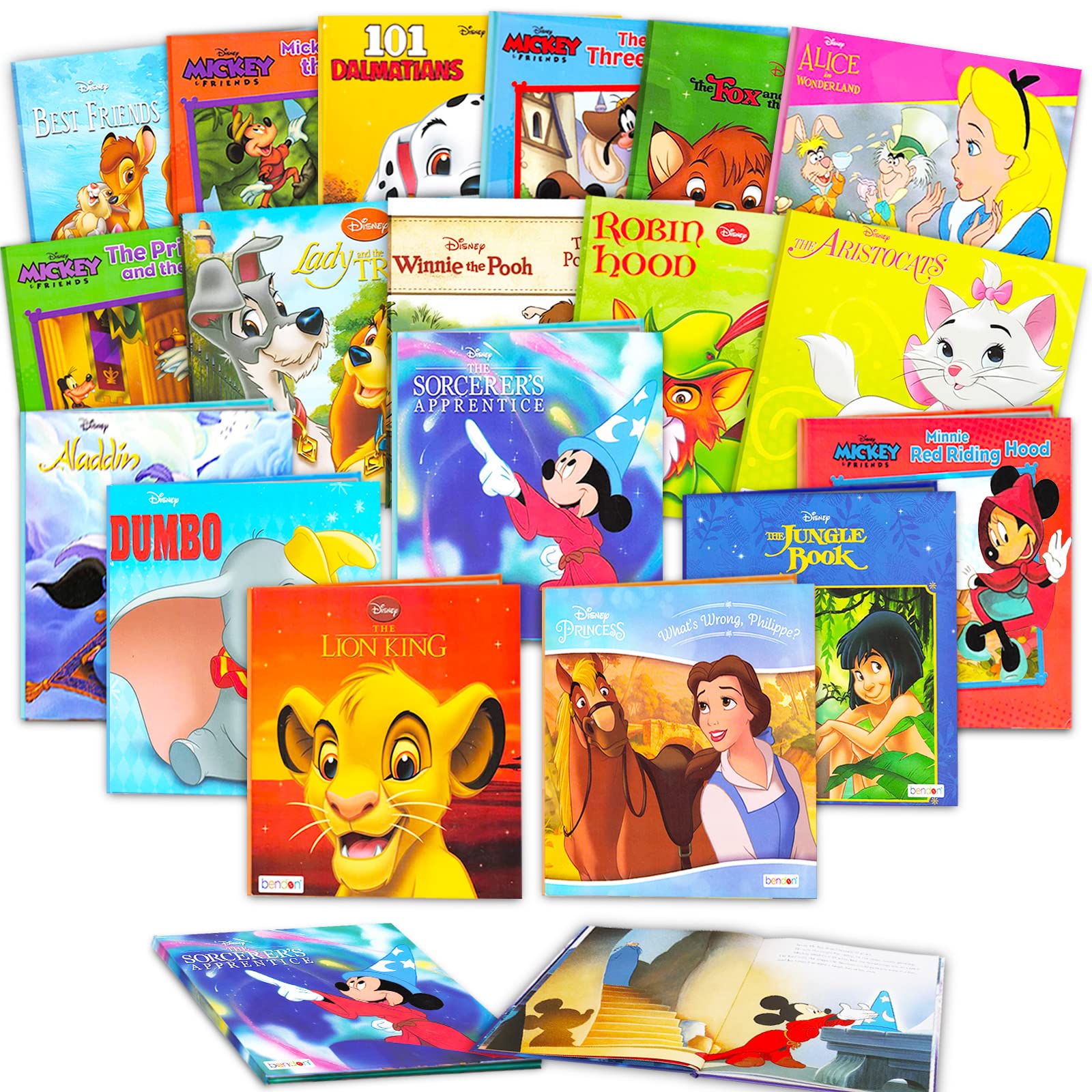 Disney Books for Kids 18 Book Set Disney Bedtime Stories for Toddlers Kids -- Disney Bedtime Favorites Bulk Bundle (Hardcover, Illustrated)