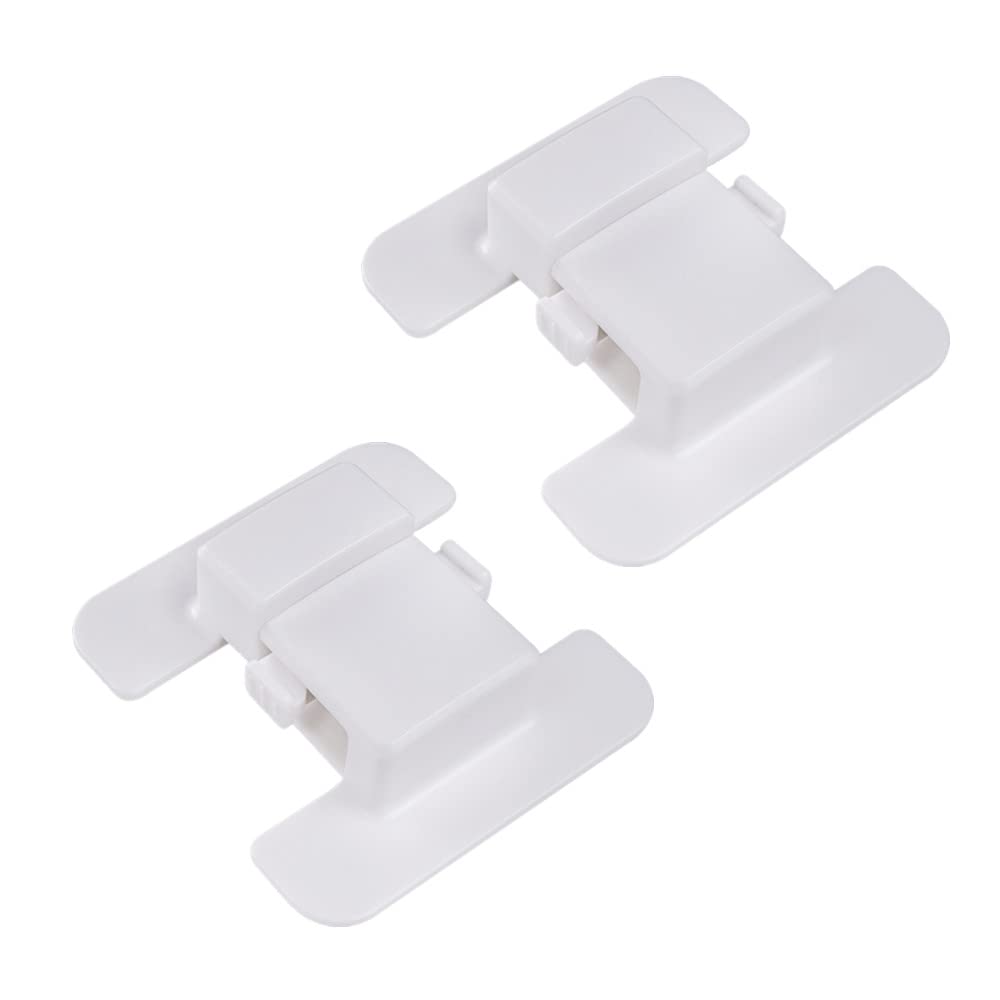 2Pcs Refrigerator Child Lock Freezer Door Locks Child Lock for Refrigerator Door Strong Adhesive No Keys Needed Used in Fridge Door or Cabinets for Kids, white