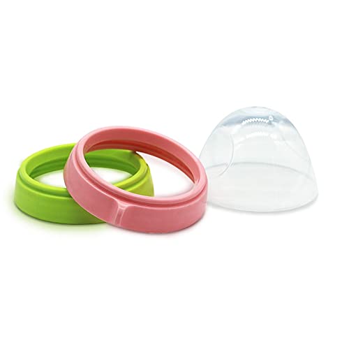 ROMIRUS Bottle Collars Rings Replacement for Comotomo Baby Feeding Bottles, 4 Count (Pink)