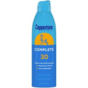 coppertone complete sunscreen spray, spf 30 spray sunscreen, 5.5 oz