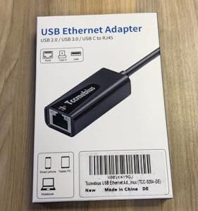 Tccmebius USB Ethernet Adapter, USB 2.0 to 10/100 Ethernet LAN Network Wired Adapter for MacBook, Surface Pro, Notebook PC, Compatible with Windows7/8/10, Mac OS, Android, Chrome OS, Linux (TCC-S20A)