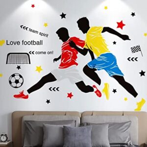 KeLay Fs 3D Soccer Football Player Wall Decals Stickers, Football Soccer Wall Stickers Decors for Boys Room Bedroom Decor (3D Soccer Players)