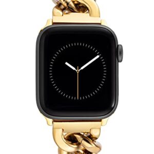 Anne Klein Fashion Chain Bracelet for Apple Watch, Secure, Adjustable, Apple Watch Replacement Band, Fits Most Wrists (38/40/41mm, Gold),WK-1016GPGP, Gold-Tone