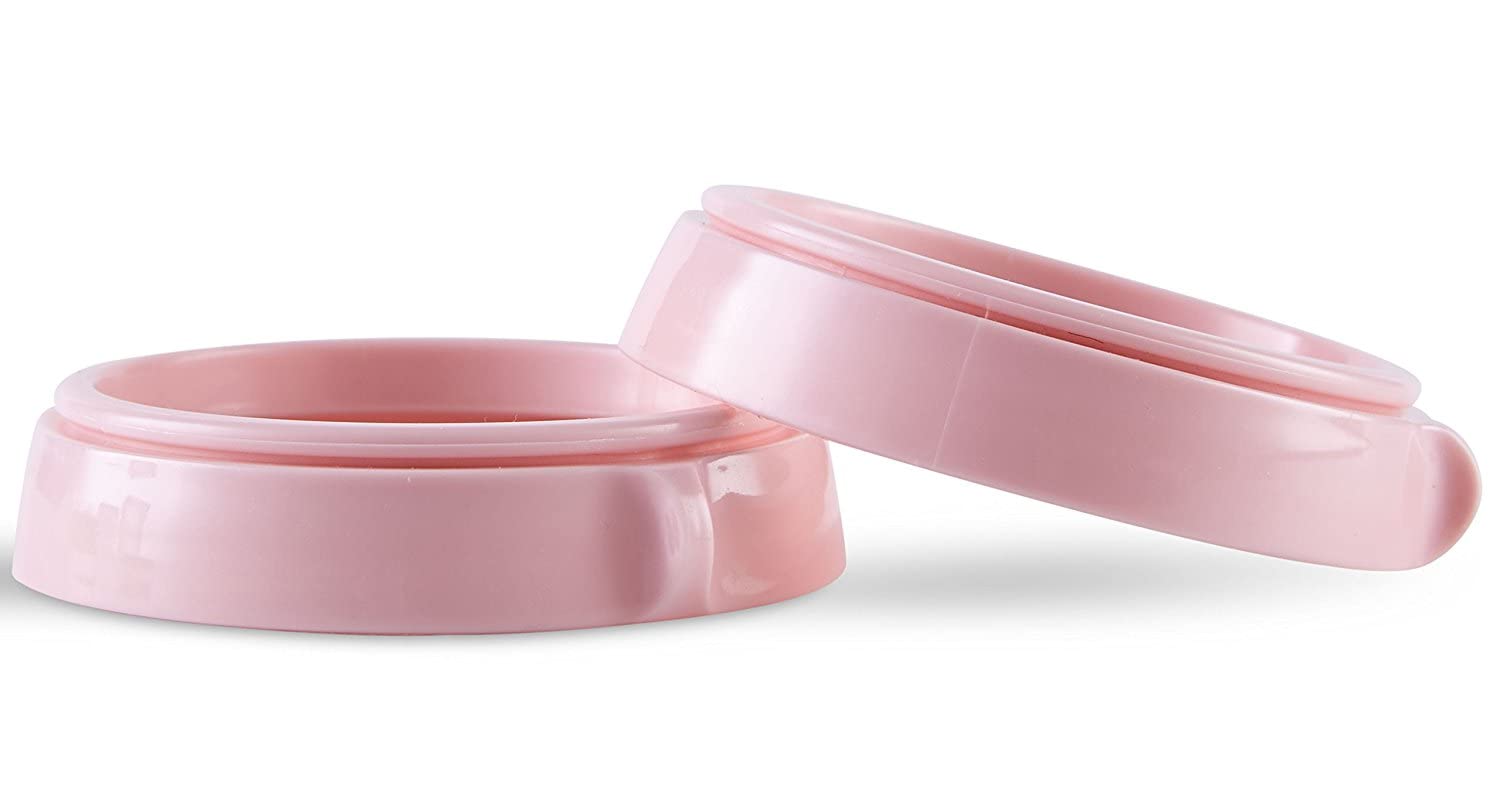 ROMIRUS Bottle Collars Rings Replacement for Comotomo Baby Feeding Bottles, 4 Count (Pink)