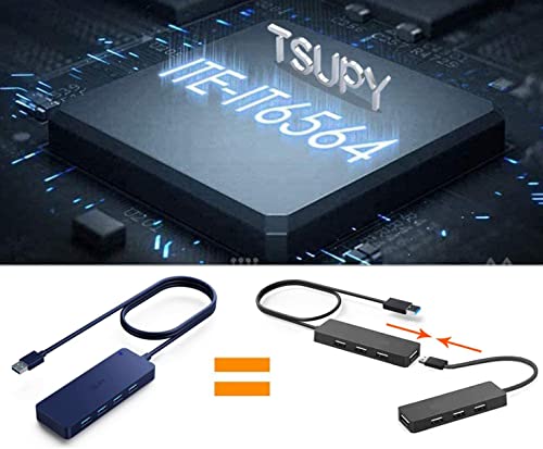 USB 3.0 HUB 7 USB Port,TSUPY USB HUB with 3.3FT Extended Cable 5Gbps USB 3.0 Data HUB 8 in 1 USB Splitter Powered Charging HUB Multiport USB Extension for Mac Pro/Mini, XPS, Surface Pro,PS5,Laptop