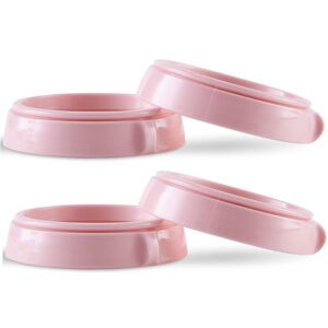 romirus bottle collars rings replacement for comotomo baby feeding bottles, 4 count (pink)