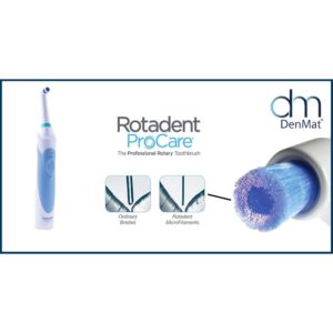 ROTADENT PROCARE Professional Rotary Toothbrush with Dock Charger, 2 Brush Heads Included and 1 Year Warranty