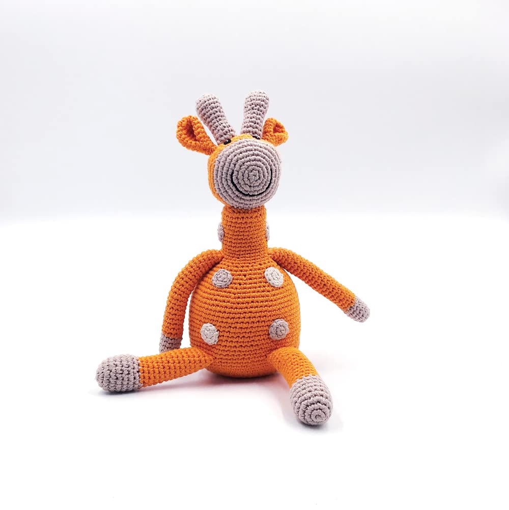 Pebble 200-610 Fair Trade Organic Giraffe Rattle, 12 inch-Length, Orange