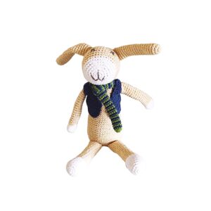 pebble 200-171 fair trade beige bunny rattle, 10-inch length