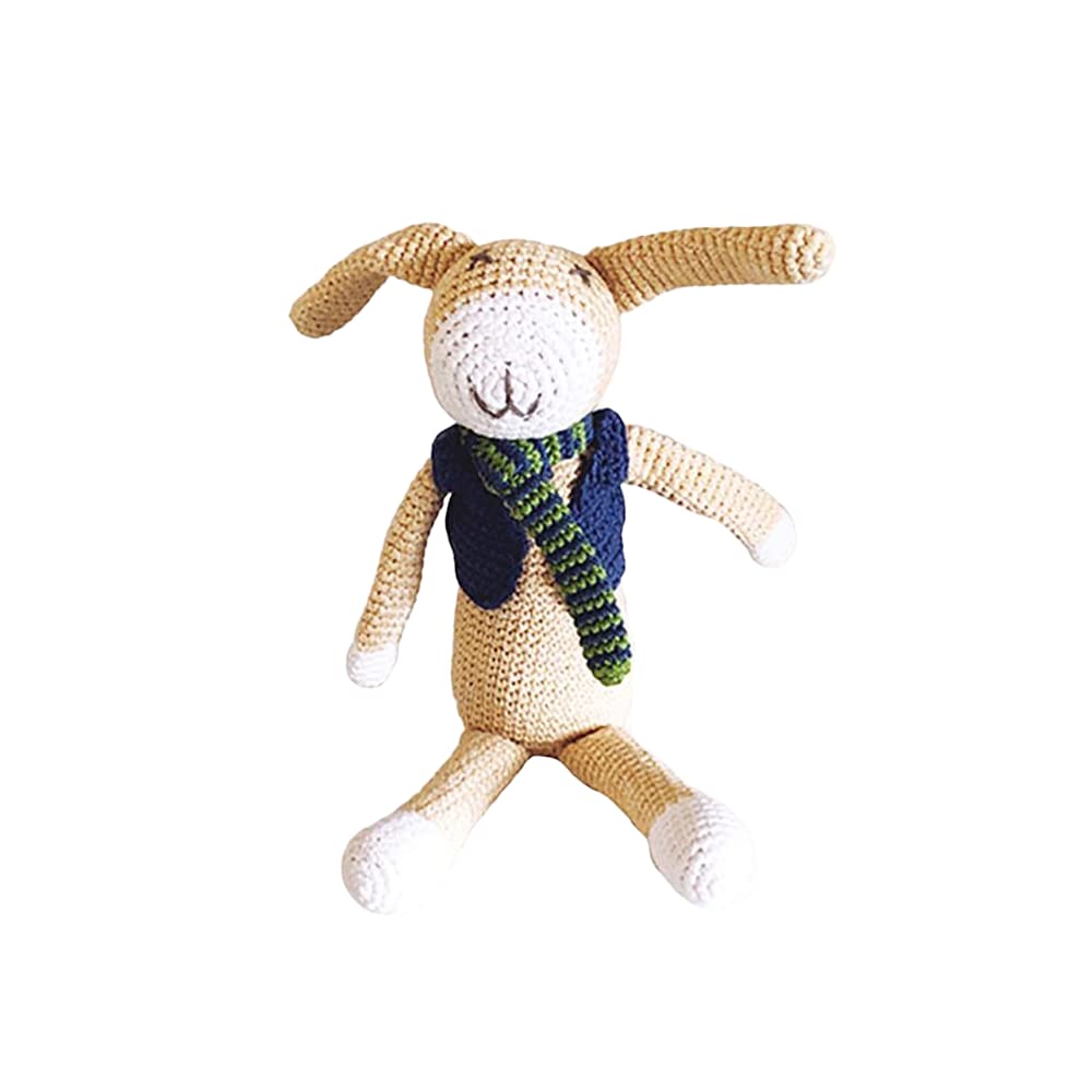 Pebble 200-171 Fair Trade Beige Bunny Rattle, 10-inch Length