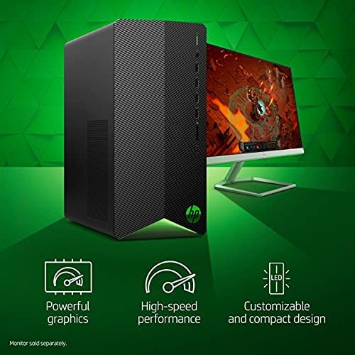 HP Pavilion Gaming Desktop Computer AMD 6-Core Ryzen 5 5600G Processor 8GB RAM 256GB SSD AMD Radeon RX5500 4 GB Win 10 Home, Black (Renewed)