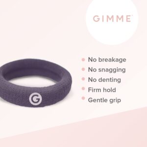 Gimme Beauty - Thick Fit Hair Bands - Heathered - Damage Free Hair Ties - Made with Seamless Microfiber Elastics - Thick + Curly Hair Accessories - No Snagging, Dents, or Breakage (6 Count)