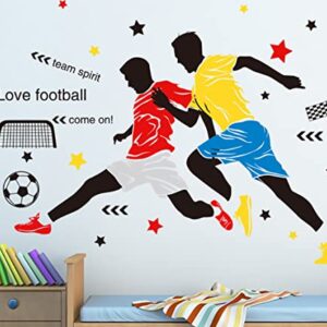 KeLay Fs 3D Soccer Football Player Wall Decals Stickers, Football Soccer Wall Stickers Decors for Boys Room Bedroom Decor (3D Soccer Players)