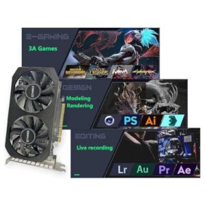 SAPLOS GeForce GTX 1050 Ti Gaming Graphic Card,4G,128 Bit,GDDR5,Video Card for PC,PCI Express X16 3.0 with Dual Cooling Fans for Computer Gaming GPU,DisplayPort,HDMI,DVI-D,Support 8K,DirectX 12