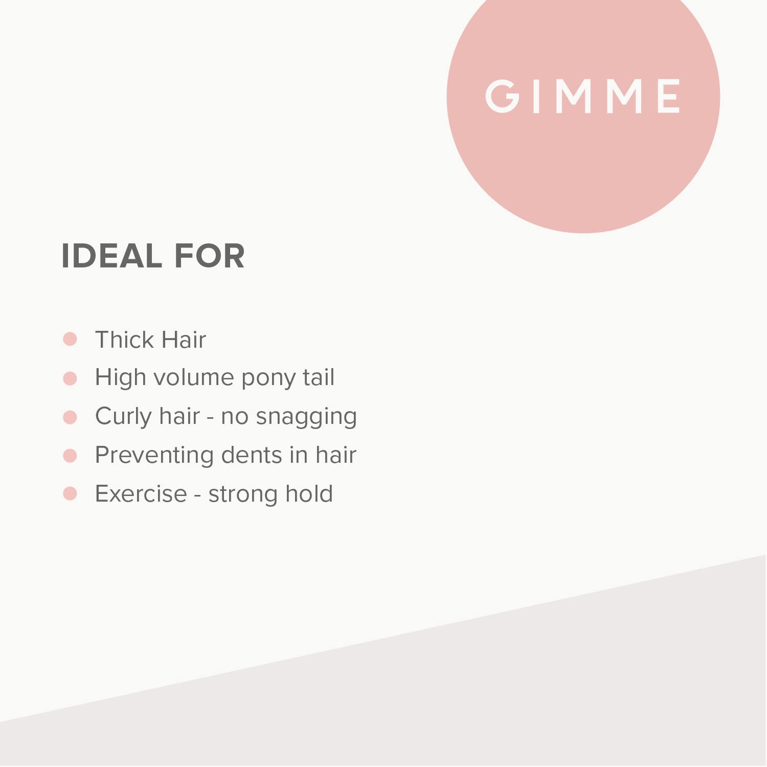 Gimme Beauty - Thick Fit Hair Bands - Heathered - Damage Free Hair Ties - Made with Seamless Microfiber Elastics - Thick + Curly Hair Accessories - No Snagging, Dents, or Breakage (6 Count)