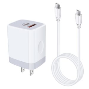 super fast pixel 7a charger type c,20w usb c wall charger dual port fast charging block & 6ft android phone cable for samsung galaxy a54 5g,a14,a23,a13,a34,s23,s22,s21 fe,a53,a03s,z fold 4;pixel 7 7a