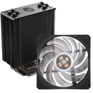 Cooler Master Hyper 212 RGB CPU Air Cooler with SF120R PWM Fan, Gun-Metal Nickel Fins, 4 Copper Heat Pipes - For AMD Ryzen & Intel LGA1700/1200/1151