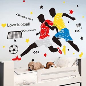 KeLay Fs 3D Soccer Football Player Wall Decals Stickers, Football Soccer Wall Stickers Decors for Boys Room Bedroom Decor (3D Soccer Players)