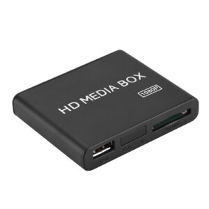 HDMI Media Player, 1080P Stereo Surrounding Media Player Center 1080P AVYPrPbHDMI, Compatible SDMMC Cards, USB Devices U Disk (US Plug)