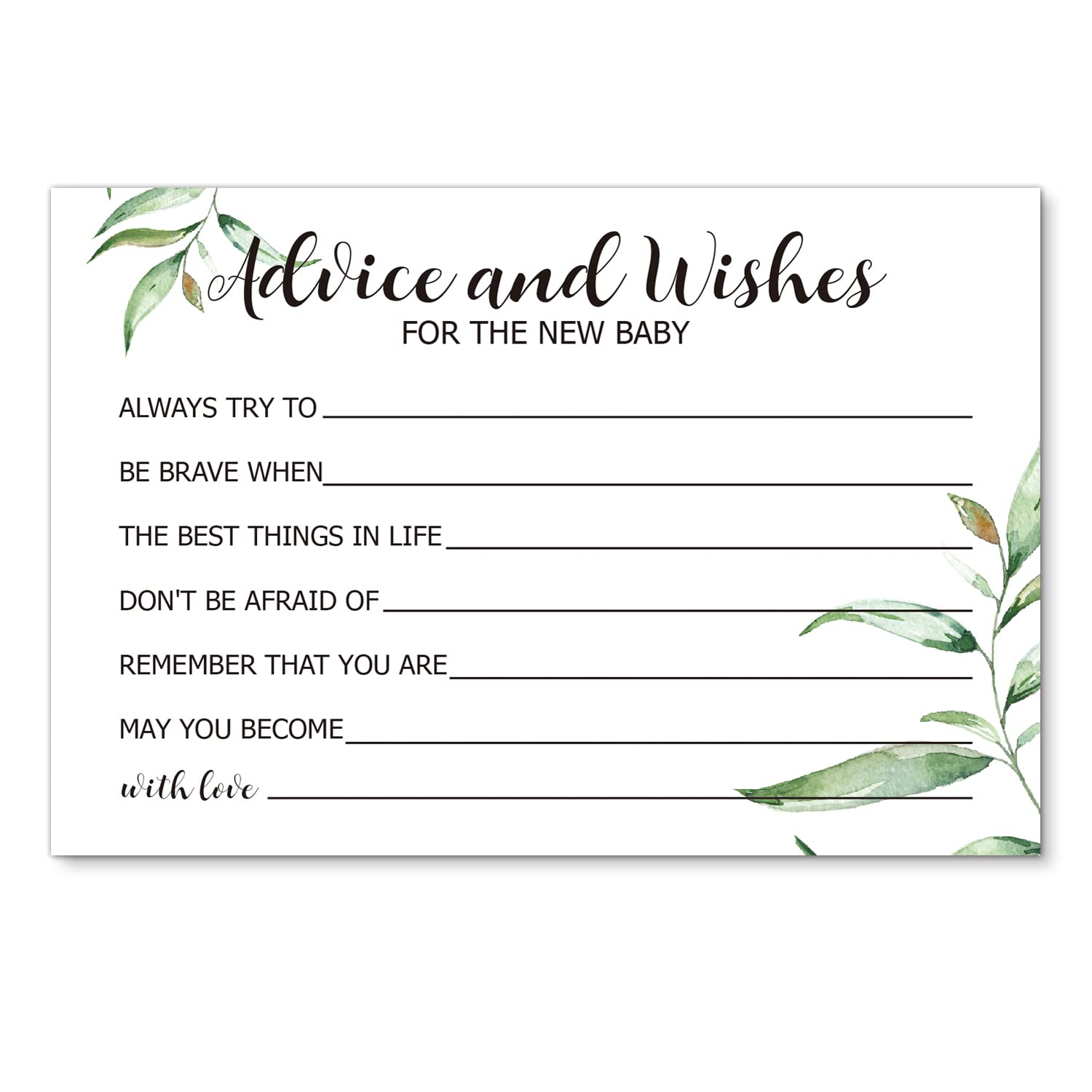 TENTADO 50 Pack Advice and Wishes Cards for Baby, Wishes for Baby Cards, Baby Shower Advice and Wishes Cards, Baby Shower Game, 4x6 Inch