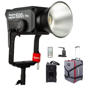 aputure ls 600x pro 600w bi-color led video light, cct 2700k~6500k, cri&tlci ≥96,app control 9 lighting fx v-mount for video recording photography