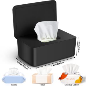 4 Pieces Baby Wipes Dispenser Wipe Container Keep Wipes Moist Baby Wipe Holder Easy Open Wet Tissue Storage Non-Slip Box Case for Bathroom Baby Nursery (Black, White, Gray)