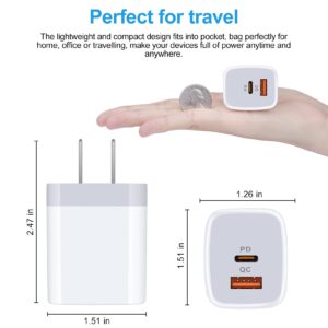 Super Fast Pixel 7a Charger Type C,20W USB C Wall Charger Dual Port Fast Charging Block & 6ft Android Phone Cable for Samsung Galaxy A54 5G,A14,A23,A13,A34,S23,S22,S21 FE,A53,A03s,Z Fold 4;Pixel 7 7A