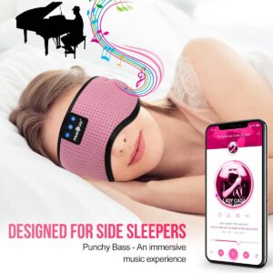 MUSICOZY Sleep Headphones Bluetooth 5.2 Headband Breathable Sleeping Headphones Sleep Mask, Wireless Eye Mask Sleep Earbuds for Side Sleepers Men Women Office Air Travel Cool Tech Gadgets Gifts 2 Pcs